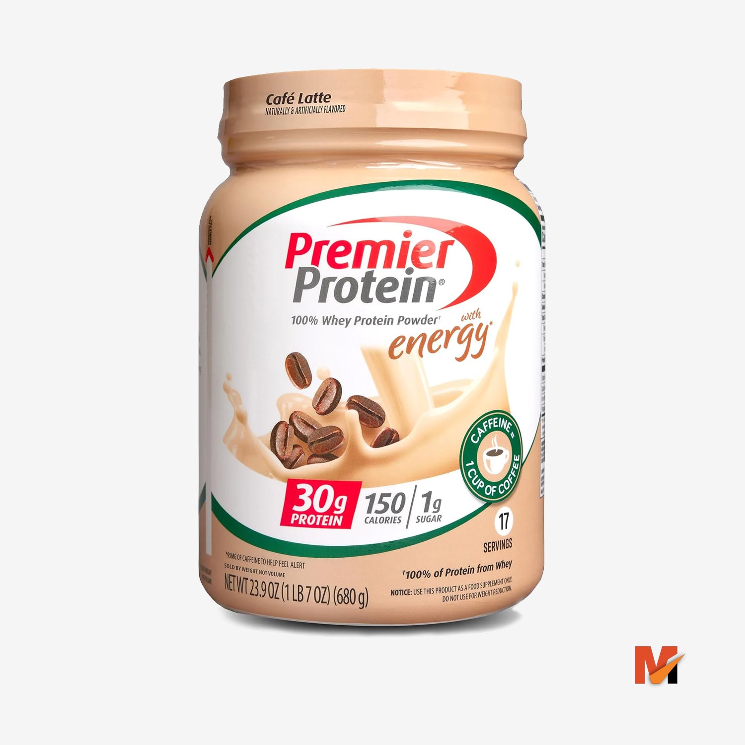 Premier Protein Cafe Latte Powder 30g 1g Sugar, 100% Whey Protein ...